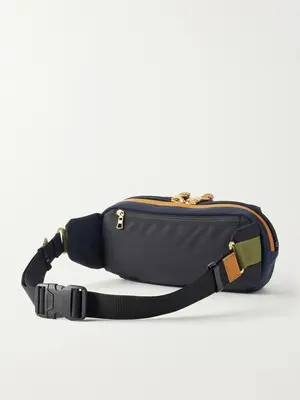 MASTER-PIECE CO Link Leather-trimmed Nylon-twill Belt Bag