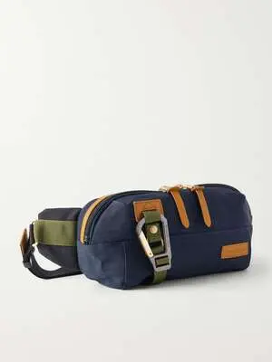 MASTER-PIECE CO Link Leather-trimmed Nylon-twill Belt Bag - Navy