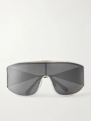 Loewe Speed Shield Aviator-style And Gold-tone Sunglasses - Silver