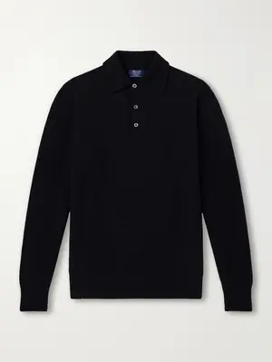 William Lockie Wool Polo Sweater - Black