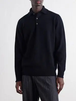 William Lockie Wool Polo Sweater - Black