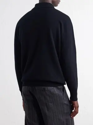 William Lockie Wool Polo Sweater - Black