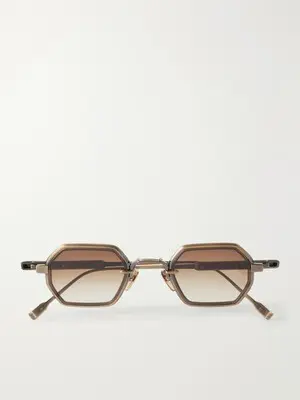 SATO Hadar-t Titanium Round-frame Sunglasses - Gold
