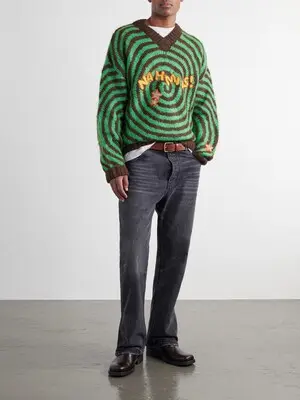 NAHMIAS Embroidered Alpaca-blend Crochet-knit Sweater