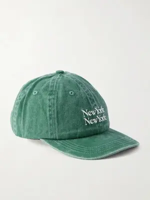 CORRIDOR New York Embroidered Cotton Cap - Green