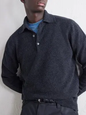 William Lockie Wool Polo Sweater - Gray