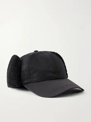 Nn07 Base Trapper 90052 Plush-trimmed Recycled Twill Cap - Black