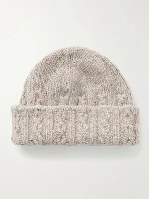 Inis Meáin Cable-knit Merino Wool And Cashmere-blend Beanie