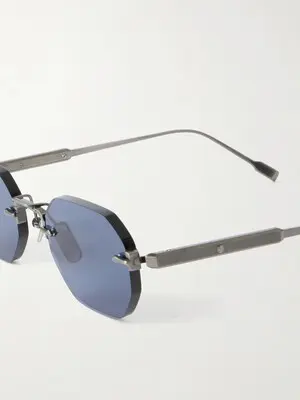 SATO Terebellum Ii Titanium Round-frame Sunglasses - Silver