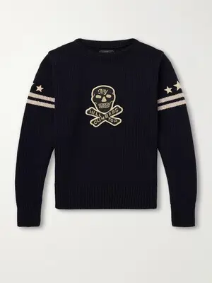 Ralph Lauren Appliquéd Wool Sweater - Blue