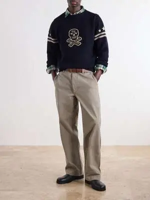 Ralph Lauren Appliquéd Wool Sweater - Navy