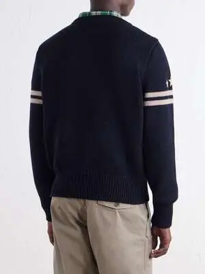 Ralph Lauren Appliquéd Wool Sweater - Navy