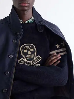 Ralph Lauren Appliquéd Wool Sweater - Navy