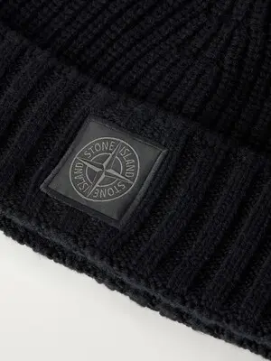 Stone Island Ghost Ribbed Cashmere Beanie