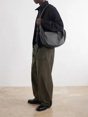 MASTER-PIECE CO Ark Leather-trimmed Shell Shoulder Bag - Gray