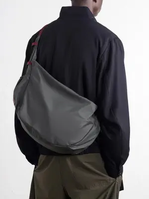 MASTER-PIECE CO Ark Leather-trimmed Shell Shoulder Bag - Gray
