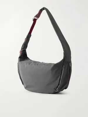 MASTER-PIECE CO Ark Leather-trimmed Shell Shoulder Bag - Gray