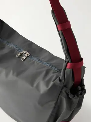 MASTER-PIECE CO Ark Leather-trimmed Shell Shoulder Bag - Gray