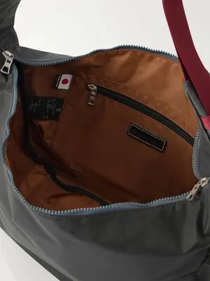 MASTER-PIECE CO Ark Leather-trimmed Shell Shoulder Bag - Gray