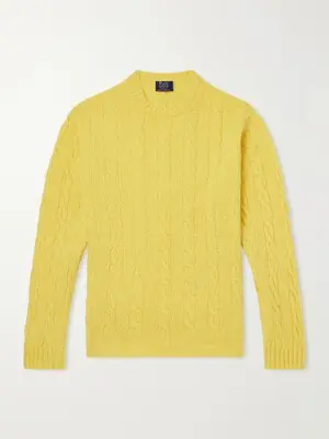 William Lockie Cable-knit Wool Sweater - Yellow