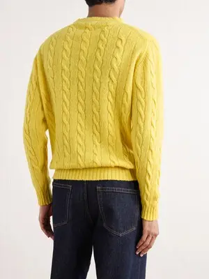 William Lockie Cable-knit Wool Sweater - Yellow