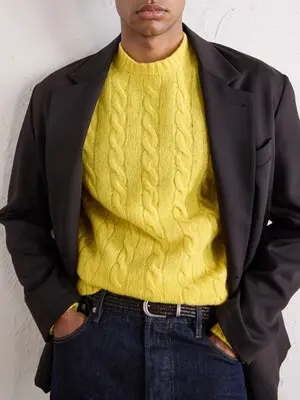 William Lockie Cable-knit Wool Sweater - Yellow
