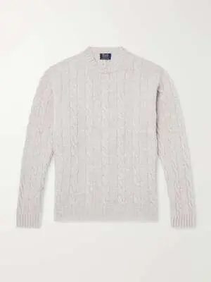 William Lockie Cable-knit Wool Sweater - Ecru