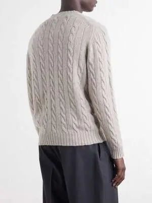 William Lockie Cable-knit Wool Sweater - Ecru