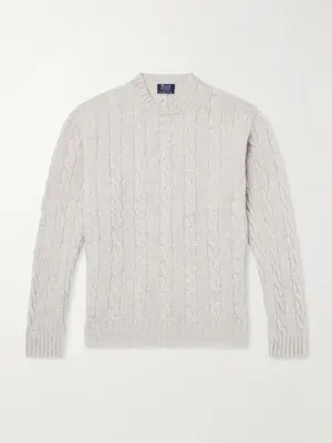 William Lockie Cable-knit Wool Sweater - Neutrals