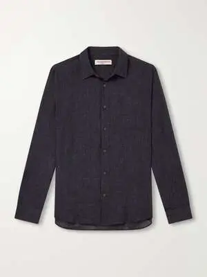Orlebar Brown Giles Linen Shirt - Anthracite