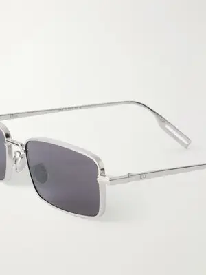 Dior Diorblacksuit S21u Square-frame -tone Metal Sunglasses - Silver