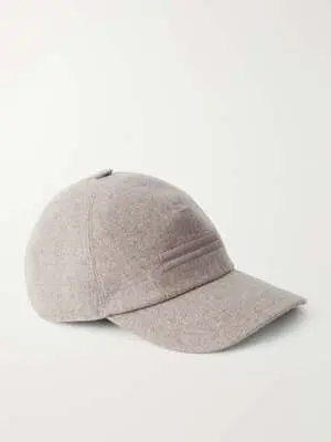 Zegna Oasi Logo-embellished Cashmere Baseball Cap - Beige