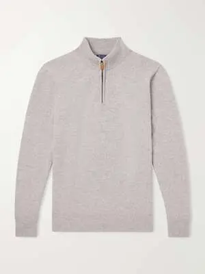 William Lockie Wool Half-zip Sweater - Beige