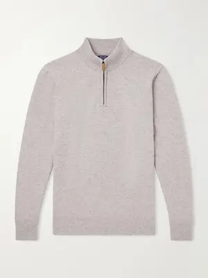 William Lockie Wool Half-zip Sweater - Neutrals