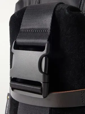MASTER-PIECE CO Sling Suede And Leather-trimmed Nylon-twill Messenger Bag