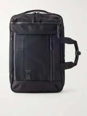 MASTER-PIECE CO Rise Leather And Canvas-trimmed Cordura® Mastertex Backpack - Black