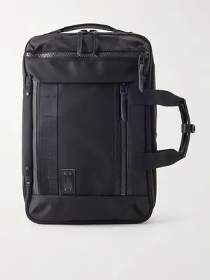 MASTER-PIECE CO Rise Leather And Canvas-trimmed Cordura® Mastertex Backpack - Black