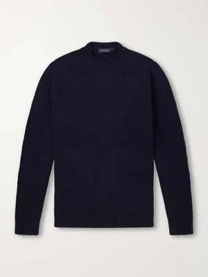 Thom Sweeney Wool And Yak-blend Sweater - Navy