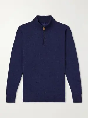 William Lockie Wool Half-zip Sweater - Blue