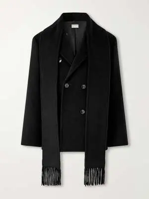 TOTEME Scarf-detailed Wool Peacot - Black