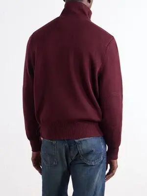 Ralph Lauren Embroidered Wool Half-zip Sweater