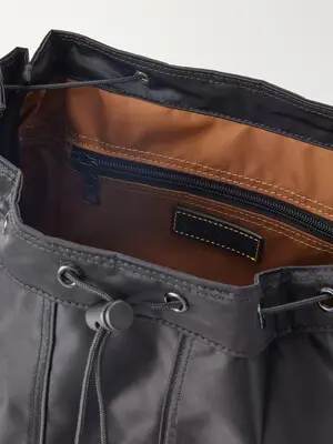 MASTER-PIECE CO Leather And Suede-trimmed Cordura® Backpack