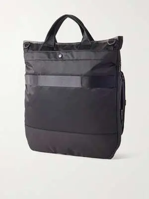 MASTER-PIECE CO Helmet Suede And Leather-trimmed Shell Messenger Bag