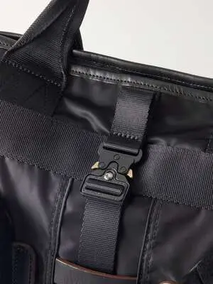 MASTER-PIECE CO Helmet Suede And Leather-trimmed Shell Messenger Bag