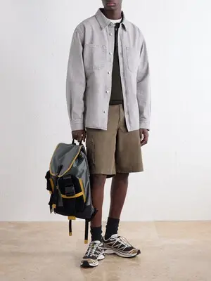MASTER-PIECE CO Leather And Suede-trimmed Cordura® Backpack