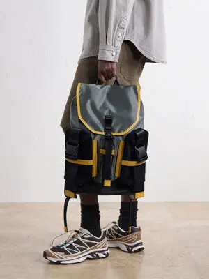 MASTER-PIECE CO Leather And Suede-trimmed Cordura® Backpack