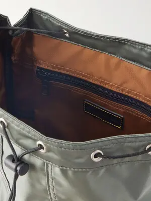 MASTER-PIECE CO Leather And Suede-trimmed Cordura® Backpack