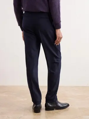 Thom Sweeney Straight-leg Pleated Virgin Wool-blend Chinos