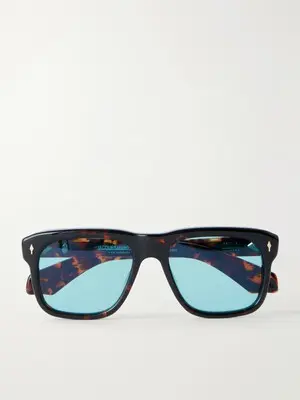 JACQUES MARIE MAGE Yves Rectangle-style Acetate Sunglasses - Tortoiseshell