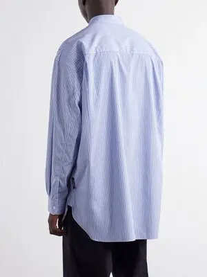 Comme Des Garçons Striped Cotton-poplin Shirt - Blue